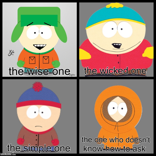 South Park 4 sons | Passover haggadah by Chuck & Denise Adelman