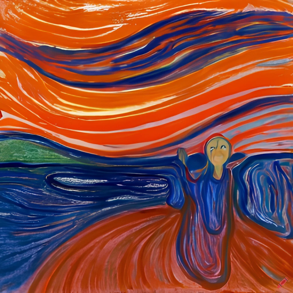 Crossing the Red Sea in the style of Edvard Munch | Passover haggadah ...