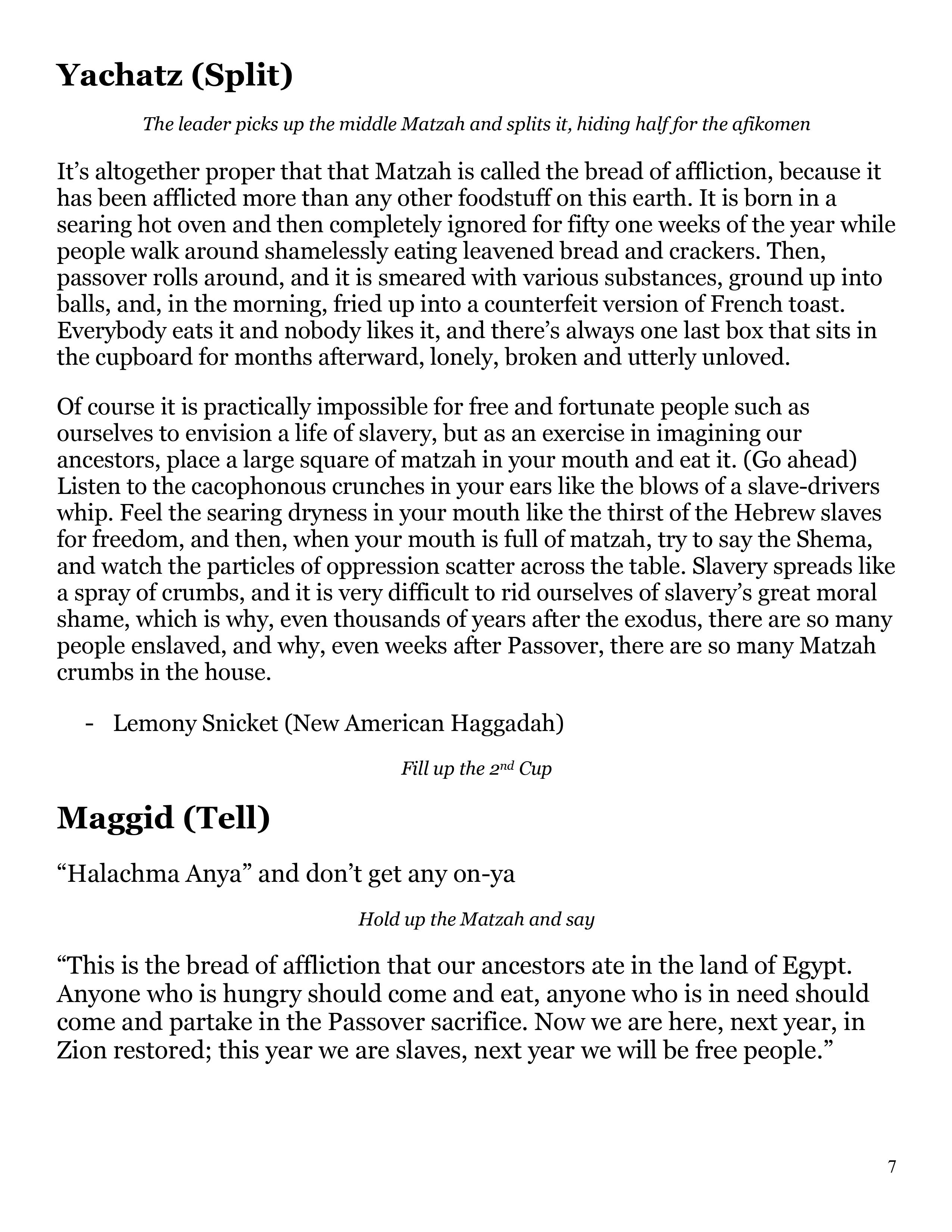 Yachatz | Passover haggadah by Ben Pagliaro